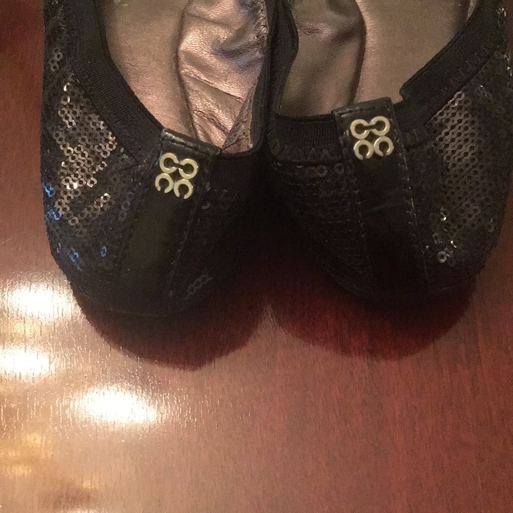 Coach Black Sequined Ballet Flats 5.5m - Gem